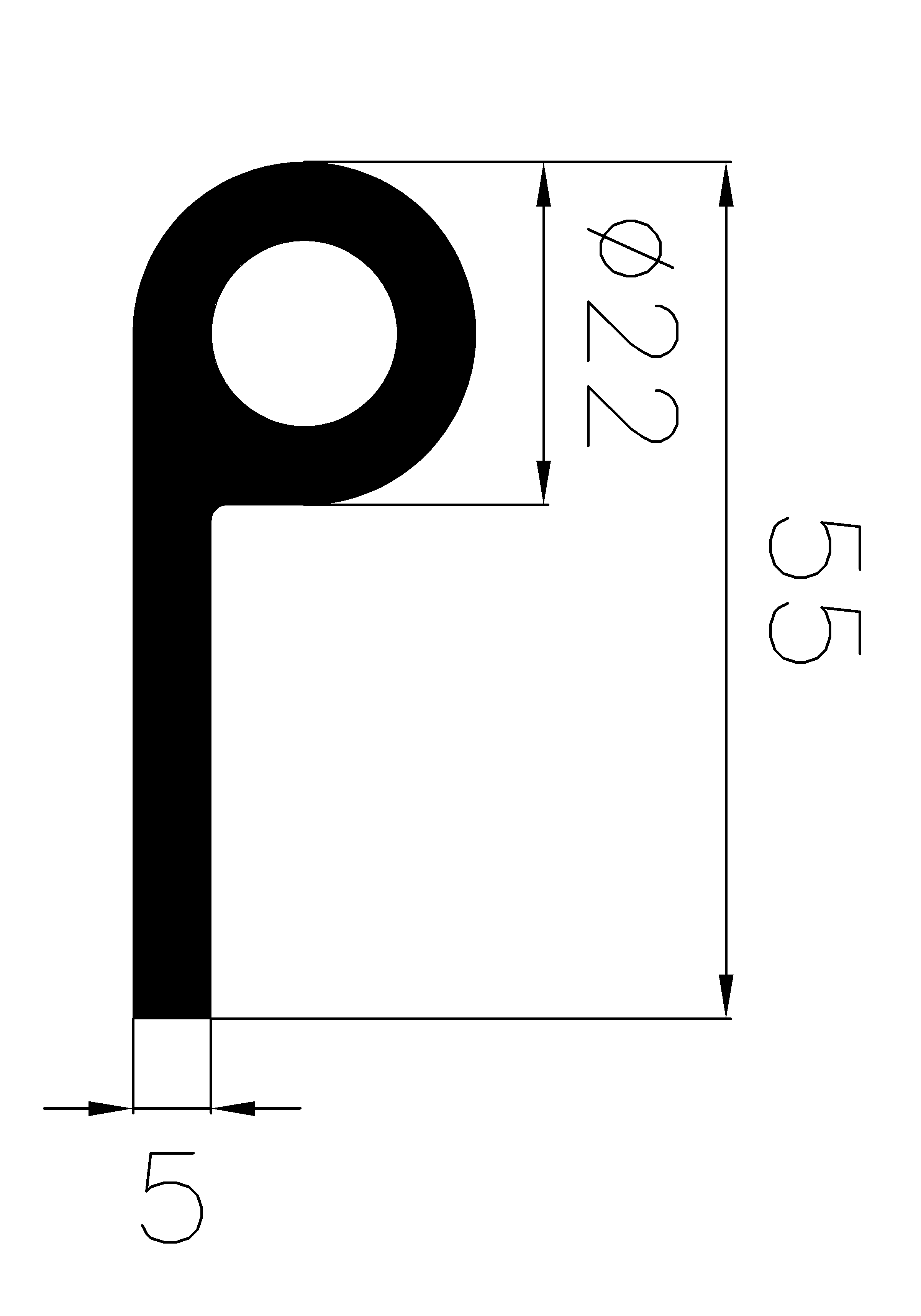 Gummiprofile Flag or "P" profiles EPDM profiles FN 2209